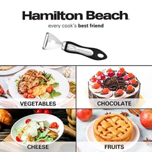 Hamilton Beach Y Shape Peeler Stainless Steel 7.5in Soft Touch Handle, Vegetable Y shape Peeler Ergonomic Non-Slip Handle & Sharp Blade, Apple Peelers for Fruit, Carrot, Veggie, Potatoes - Black