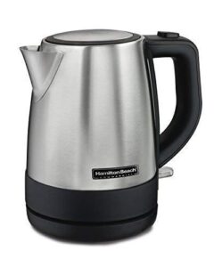 hamilton beach commercial hke110 1 liter hot water tea kettle, hospitality rated, stainless steel…