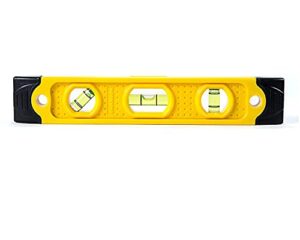 swanson tool tl021m 9 in. speedlite magnetic torpedo level with rubber end caps, yellow