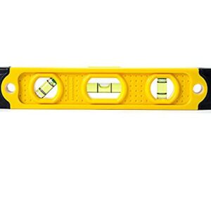 Swanson Tool TL021M 9 In. Speedlite Magnetic Torpedo Level with Rubber End Caps, yellow