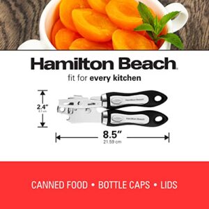 Hamilton Beach Can Opener 8.5in Soft Touch PP Handle, Stainless Steel Sharp Blade, Ergonomic & Easy Grip Heavy Duty, Can Openers Smooth Edge, Can Opener Manual for Home, Kitchen & Restaurant ? Black