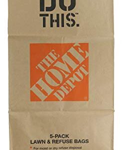 NLAVNG Heavy Duty Brown Paper 30 Gallon Lawn and Refuse Bags for Home and Garden (15 Lawn Bags) 2 Case of Pack of 15 Lawn Bags