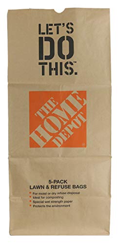 NLAVNG Heavy Duty Brown Paper 30 Gallon Lawn and Refuse Bags for Home and Garden (15 Lawn Bags) 2 Case of Pack of 15 Lawn Bags