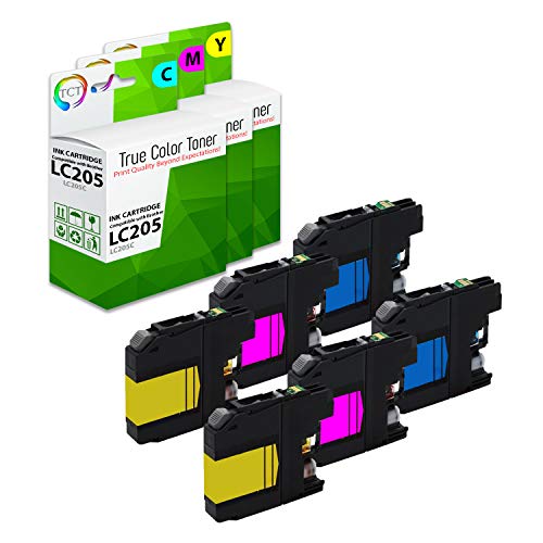 TCT Compatible Ink Cartridge Replacement for Brother LC205 LC205C LC205M LC205Y Works with Brother MFC-J4320DW J4420D J4620DW Printers (Cyan, Magenta, Yellow) - 6 Pack