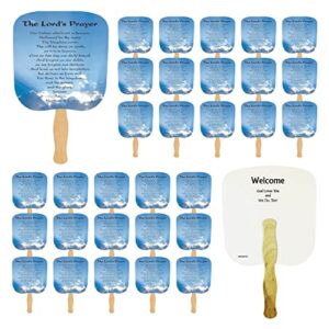 swanson christian products church fans – hand held parlor fans for adults – hand fans for church services – the lord’s prayer – pack of 25