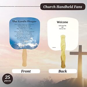 Swanson Christian Products Church Fans - Hand Held Parlor Fans for Adults - Hand Fans for Church Services - The Lord's Prayer - Pack of 25