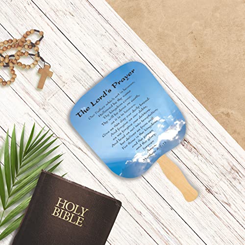 Swanson Christian Products Church Fans - Hand Held Parlor Fans for Adults - Hand Fans for Church Services - The Lord's Prayer - Pack of 25