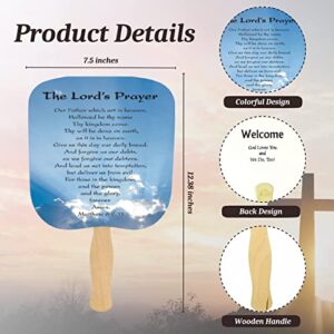 Swanson Christian Products Church Fans - Hand Held Parlor Fans for Adults - Hand Fans for Church Services - The Lord's Prayer - Pack of 25