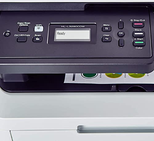 Brother HL-L32 90CDW Wireless Compact Digital Color Laser All-in-One Printer, Print Scan Copy, 600 x 2400 dpi, Duplex Printing, 25ppm, 250-sheet, Compatible with Alexa, Durlyfish USB Printer Cable