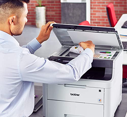 Brother HL-L32 90CDW Wireless Compact Digital Color Laser All-in-One Printer, Print Scan Copy, 600 x 2400 dpi, Duplex Printing, 25ppm, 250-sheet, Compatible with Alexa, Durlyfish USB Printer Cable