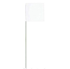 swanson tool co fw15100 2.5-inch by 3.5-inch marking flags with 15-inch wire staffs, white, 100-pack