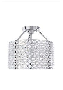 kimberly 3-light crystal and chrome semi-flushmount