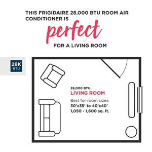 Frigidaire FHWC282WB2 Window Air Conditioner, 28,000 BTU with Easy Install Slide Out Chassis, Multi-Speed Fan, Easy-to-Clean Washable Filter, Eco Mode, in White