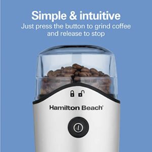 Hamilton Beach 4.5oz Electric Coffee Grinder For Beans, Spices & More, Stainless Steel Blades, Silver (80350RV)