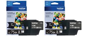 brother lc752pks oem ink – mfcj280w j425w j430w j435w j625dw j825dw j835dw j5910dw j6510dw j6710dw j6910dw high yield black ink twin pack (2 pack of oem# lc75bk) (2 x 600 yield) oem