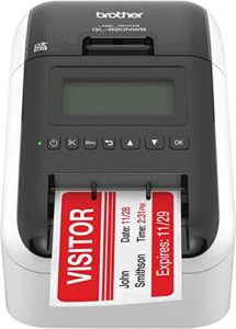 brother ql-820nwb professional ultra flexible label printer – ethernet, bluetooth, wireless, usb connectivity – 110 labels per minute, 300 x 600 dpi, backlit monochrome lcd display, auto cut