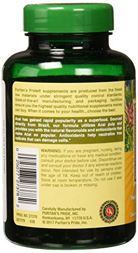 Puritans Pride Triple Strength Acai 3000 MG, 120 Count