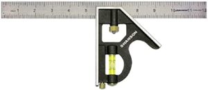 swanson tool co tc132 12-inch combo square with cast zinc body, stainless steel ruler and brass bolt