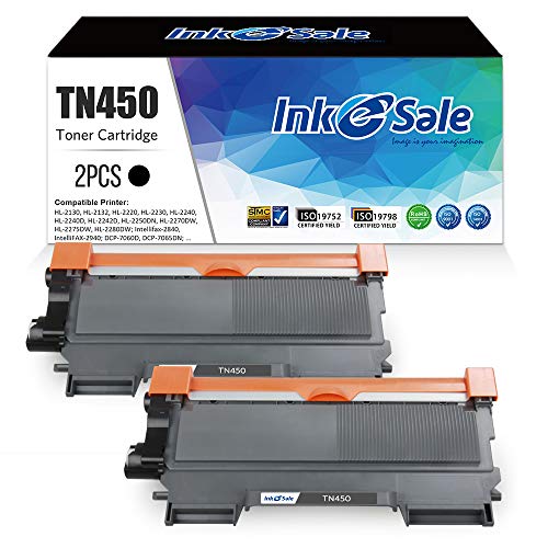 INK E-SALE Compatible Toner Cartridge Replacement for High Yeild Brother TN450 TN420 (Black, 2-Pack),for use with Brother HL-2270dw MFC-7360n DCP-7065dn IntelliFAX-2840 Printer