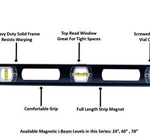 Swanson Tool IBL24M 24-Inch Magnetic Aluminum I-Beam Level (Blue)