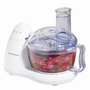 Hamilton Beach Compact 8-Cup Food Processor & Vegetable Chopper for Chopping, Shredding, Slicing, Mixing and Mincing, White (70450)