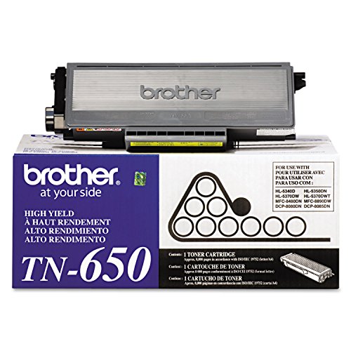 2 Pack Original Brother TN-650 (TN650) 8000 Yield Black Toner Cartridge - Retail