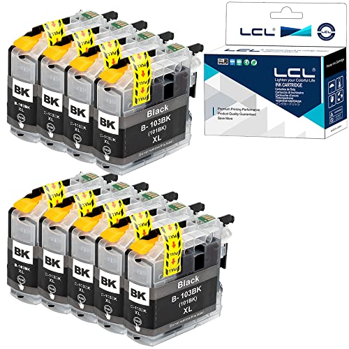 LCL Compatible Ink Cartridge Replacement for Brother LC101 LC101XL LC-103 LC103 XL LC103XL LC101BK LC103BK High Yield DCP-J132W DCP-J152W DCP-J172W DCP-J4110DW DCP-J552DW DCP-J752DW (9-Pack Black)