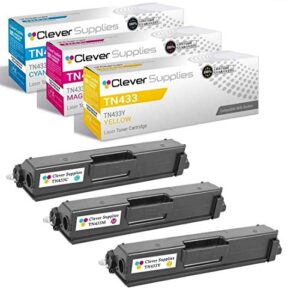 cs compatible toner cartridge replacement for brother tn433 tn431 tn-433 tn-431 tn433c/tn431c tn433m/tn431m tn433y/tn431y for hl-l8260cdw hl-l8360cdw hl-l8360cdwt hl-l9310cdw 3 color set