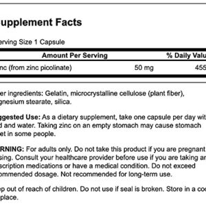 Swanson Extra Strength Zinc Picolinate - Body Preferred Form 50 mg 60 Caps 4 Pack