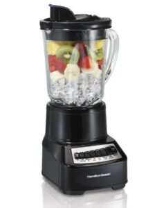 hamilton beach wave crusher blender with 14 functions & 40oz glass jar for shakes and smoothies, black (54220)