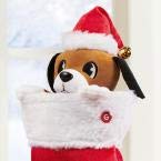 Home Depot Plush Animated Singing Dancing Light up Christmas Dog in Boot 10" Tall Pops Out of Boot