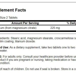 Swanson Magnesium Citrate - Super Strength 112.5 mg 240 Tabs 4 Pack