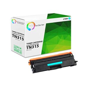 tct premium compatible tn-315 tn315 tn315c cyan toner cartridge replacement for brother hl-4150cdn 4570cdw 4570cdwt, mfc-9460cdn 9560cdw 9970cdw printers (3,500 pages)