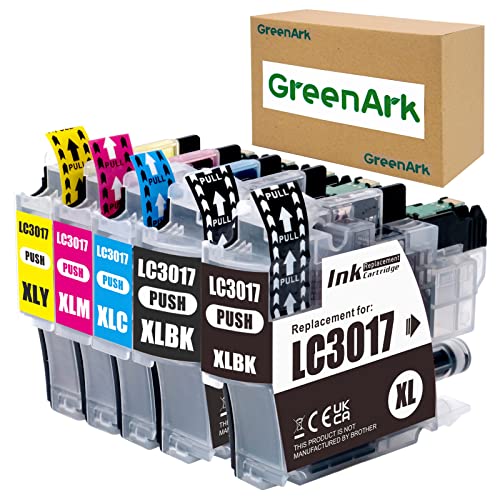 GreenArk Compatible Ink Cartridges Replacement for Brother LC3017XL LC-3017XL (BK/C/M/Y) High Yield Color Ink 5-Pack Work with Brother MFC-J6930DW MFC-J5330DW MFC-J6530DW MFC-J6730DW Printers