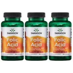 swanson folic acid 800 mcg (1vitamin 335 mcg dfe folate) 250 capsules (3 pack)