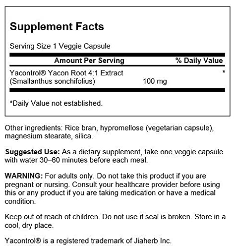 Swanson Yacontrol Yacon Root Extract 4:1 100 Milligrams 90 Veg Capsules (4 Pack)