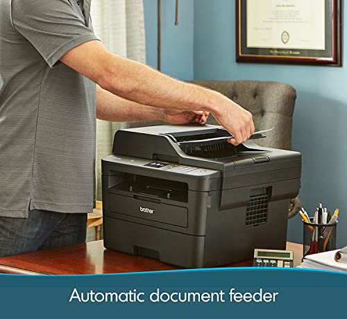 Brother MFCL2750DW Monochrome All-in-One Wireless Laser Printer, Duplex Copy & Print & Scan & Fax, 36ppm, Automatic 2-Sided Printing, 2.7’’Color Touchscreen, 250-sheet, Lanbertent Printer Cable