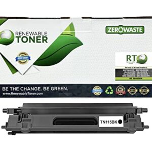 Renewable Toner Compatible Toner Cartridge Replacement for Brother TN-115BK TN115 Printers DCP-9040CN 9045CDN HL-4040CDN 4040CN 4070CDW MFC-9440CN MFC-9450CDN 9840CDW (Black)