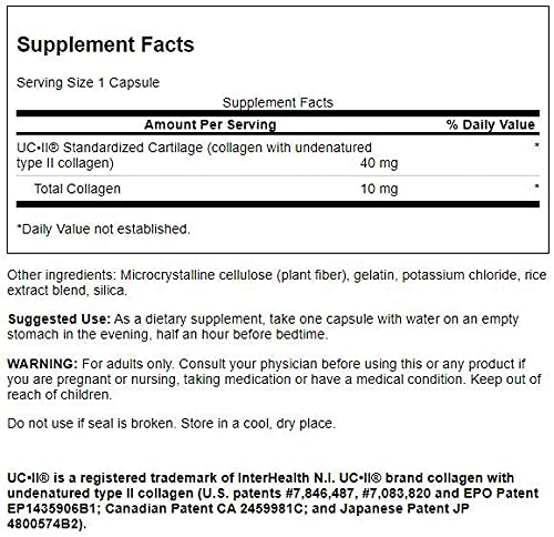 Swanson Uc-Ii Standardized Collagen 40 mg 60 Caps 3 Pack