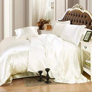 Cotton Home Depot Luxury 3-Piece Satin Lightweight Solid Comforter Set with 2 Pillow Shams 3-Piece Set Hotel Quality Bedding Set Ivory Short Queenn