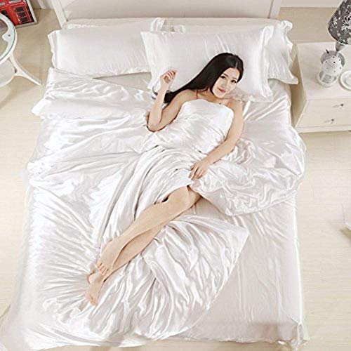 Cotton Home Depot Luxury 3-Piece Satin Lightweight Solid Comforter Set with 2 Pillow Shams 3-Piece Set Hotel Quality Bedding Set Ivory Short Queenn