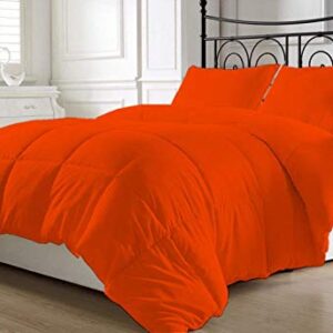 Cotton Home Depot All Season Luxury 600 Thread Count 1 Piece Down Alternative Comforter, Hotel Quality 400 GSM Full Light Weight 100% Egyptian Cotton (King Size, Orange Solid)