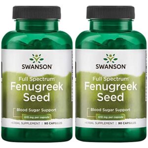 swanson full specturm fenugreek seed (610 milligrams 90 capsules) 2 pack