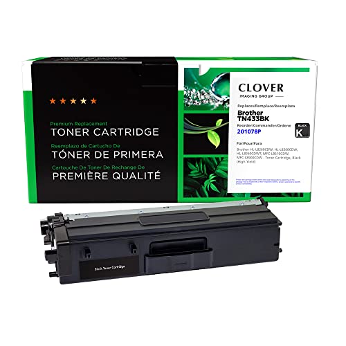 Clover Remanufactured Toner Cartridge Replacement for Brother TN433BK | Black | High Yield