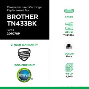 Clover Remanufactured Toner Cartridge Replacement for Brother TN433BK | Black | High Yield