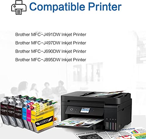 Inkpro Compatible Ink Cartridge Replacement for Brother LC-3013 LC3013 LC-3013BK LC3013BK MFC-J491DW MFC-J497DW MFC-J690DW MFC-J895DW (2-Pack Black)