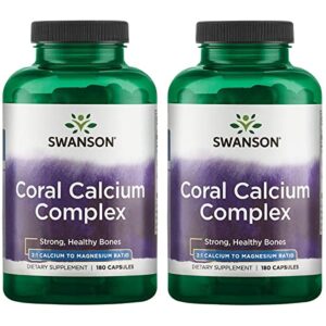 swanson coral calcium complex 180 capsules (2 pack)