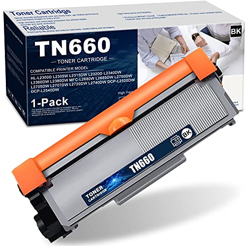 [High Yield] 1Pack TN660 TN660 Compatible Toner Cartridge Replacement for Brother HLL2360DW L2380DW MFCL2680W L2700DW L2705DW DCPL2540DW Printer Toner Cartridge, Sold by NEODAYNET., Black