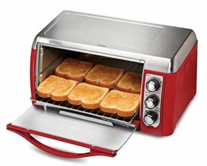 hamilton beach 31335 ensemble 6-slice toaster oven, red