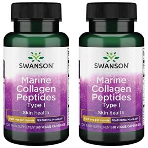 swanson marine collagen peptides type i – featuring morikol 500 mg 60 veg caps 2 pack